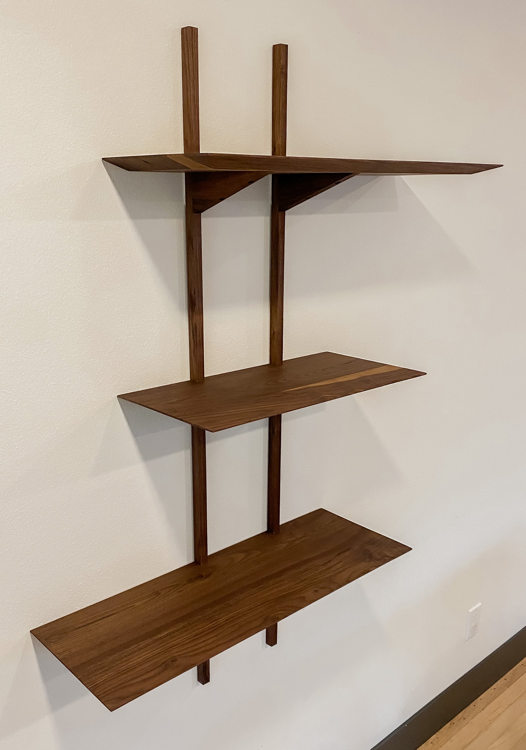 Mid Century Modern Walnut Wall Shelves - Etsy