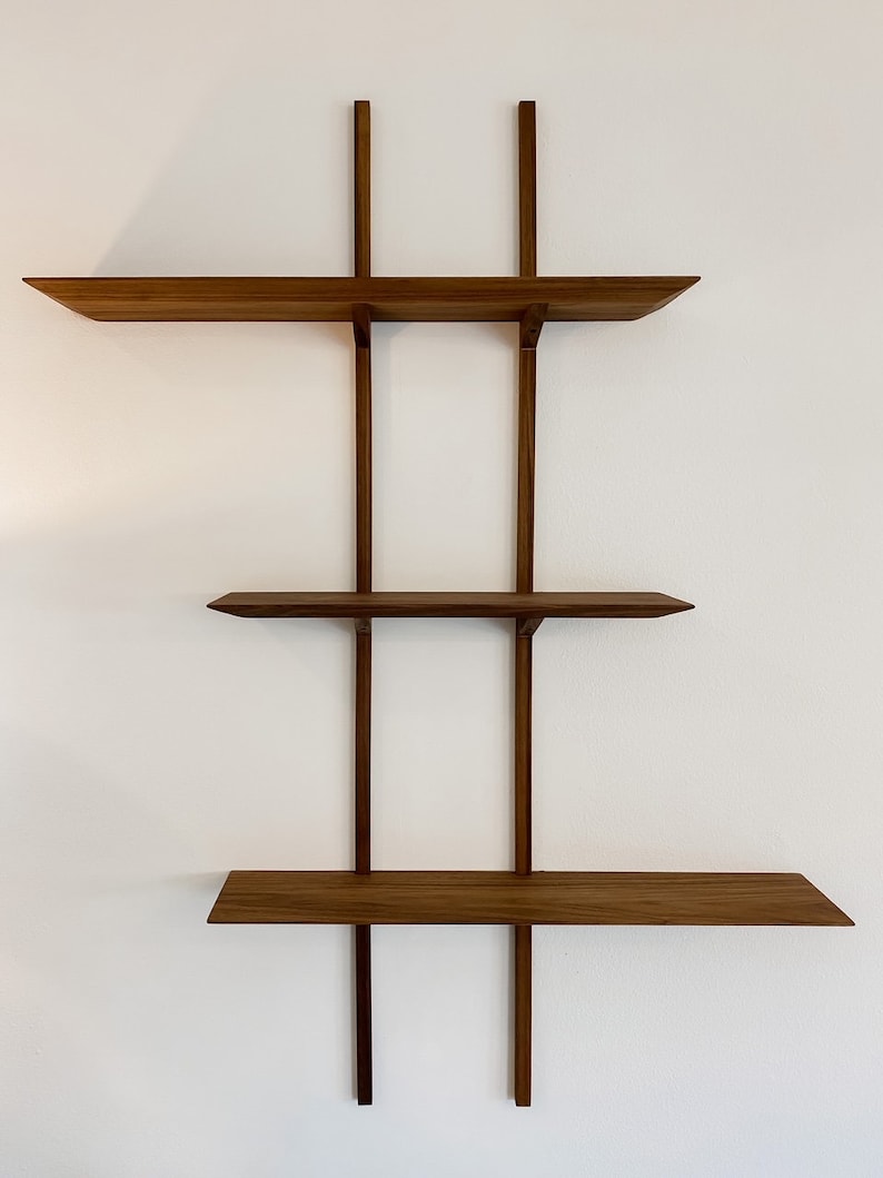 Mid Century Modern Walnut Wall Shelves - Etsy