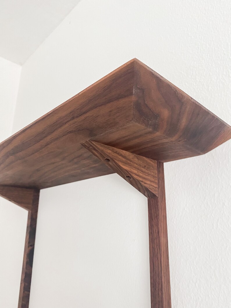 Small Mid Century Walnut Wall Shelves - Etsy