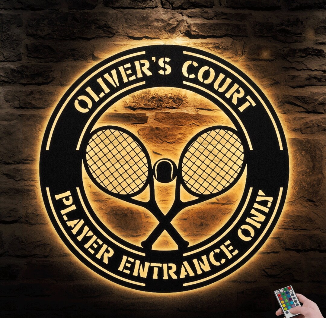 Personalized Tennis Player Metal Wall Art, Tennis Racket Metal Wall Art ...