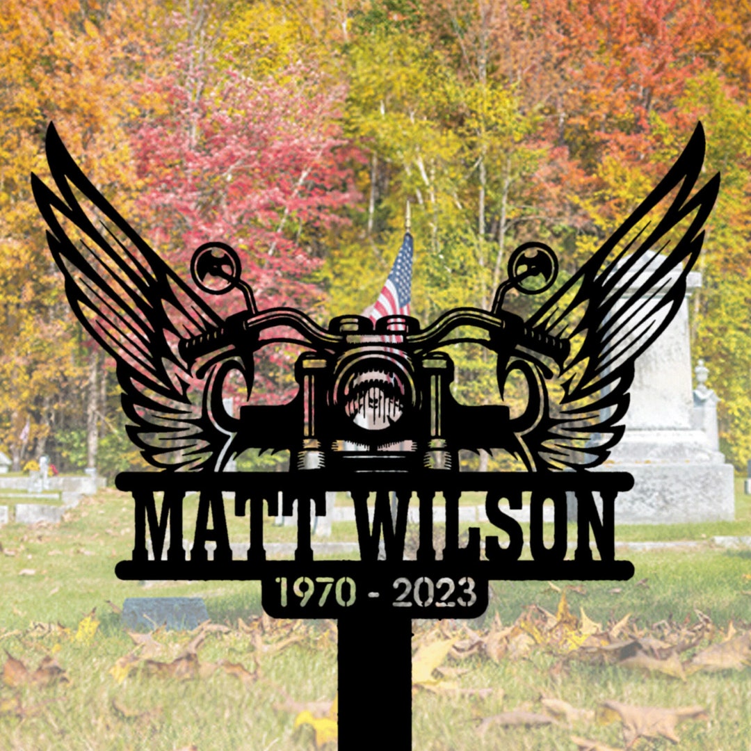 Personalized Rider With Wings Memorial Metal Stakes, Custom Metal Sign ...
