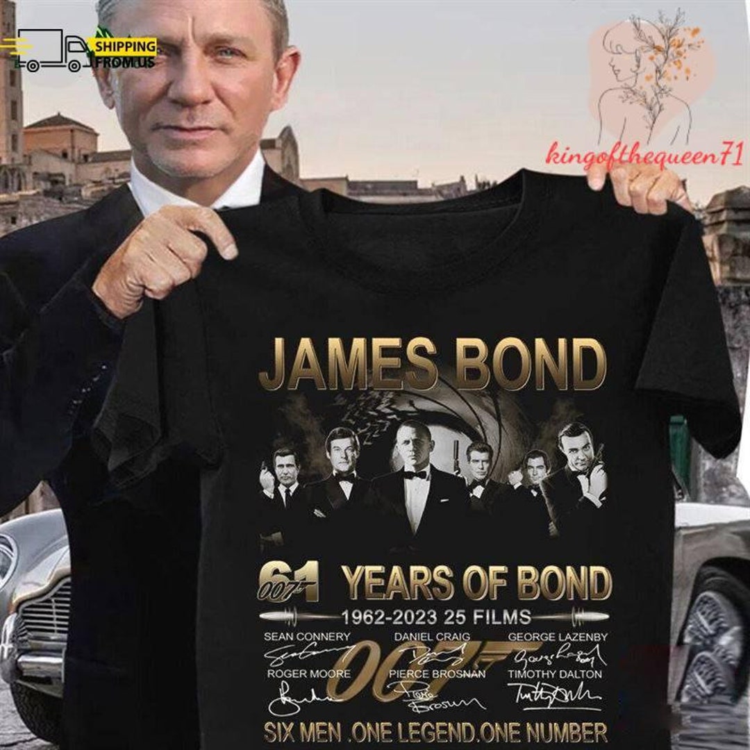 007 James Bond 61th Anniversary 1962-2023 Signatures Movie Shirt ...