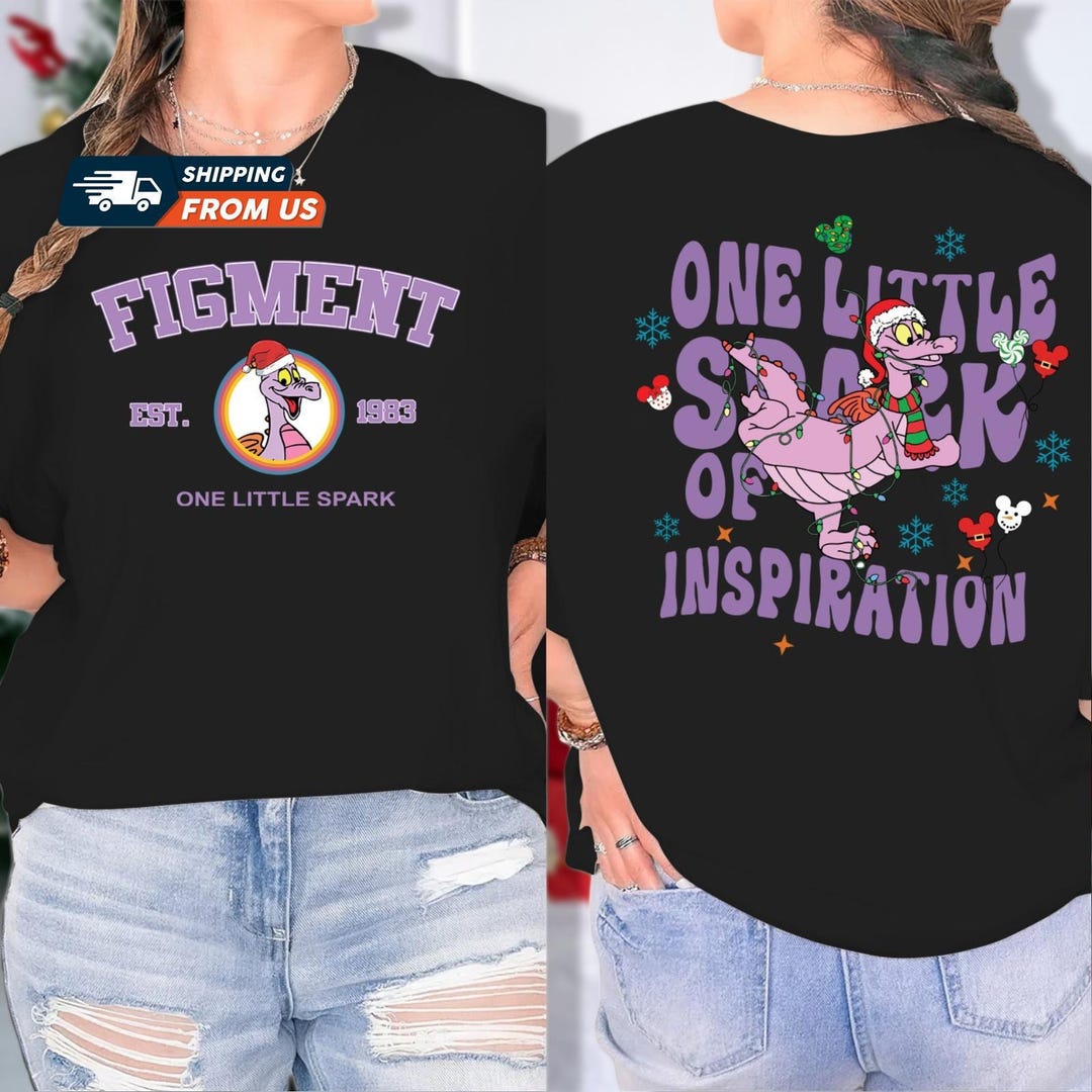 2-sided Figment Christmas Sweatshirt, Mickey Very Merry Christmas ...