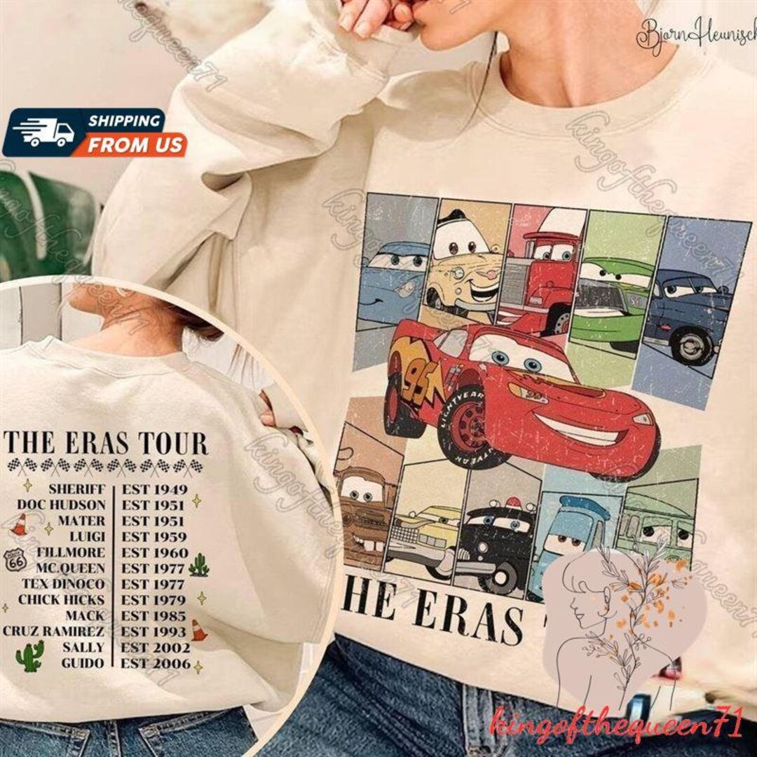 Cars Movie Eras Tour Shirt, Lightning Mcqueen Sweatshirt, Lightning ...