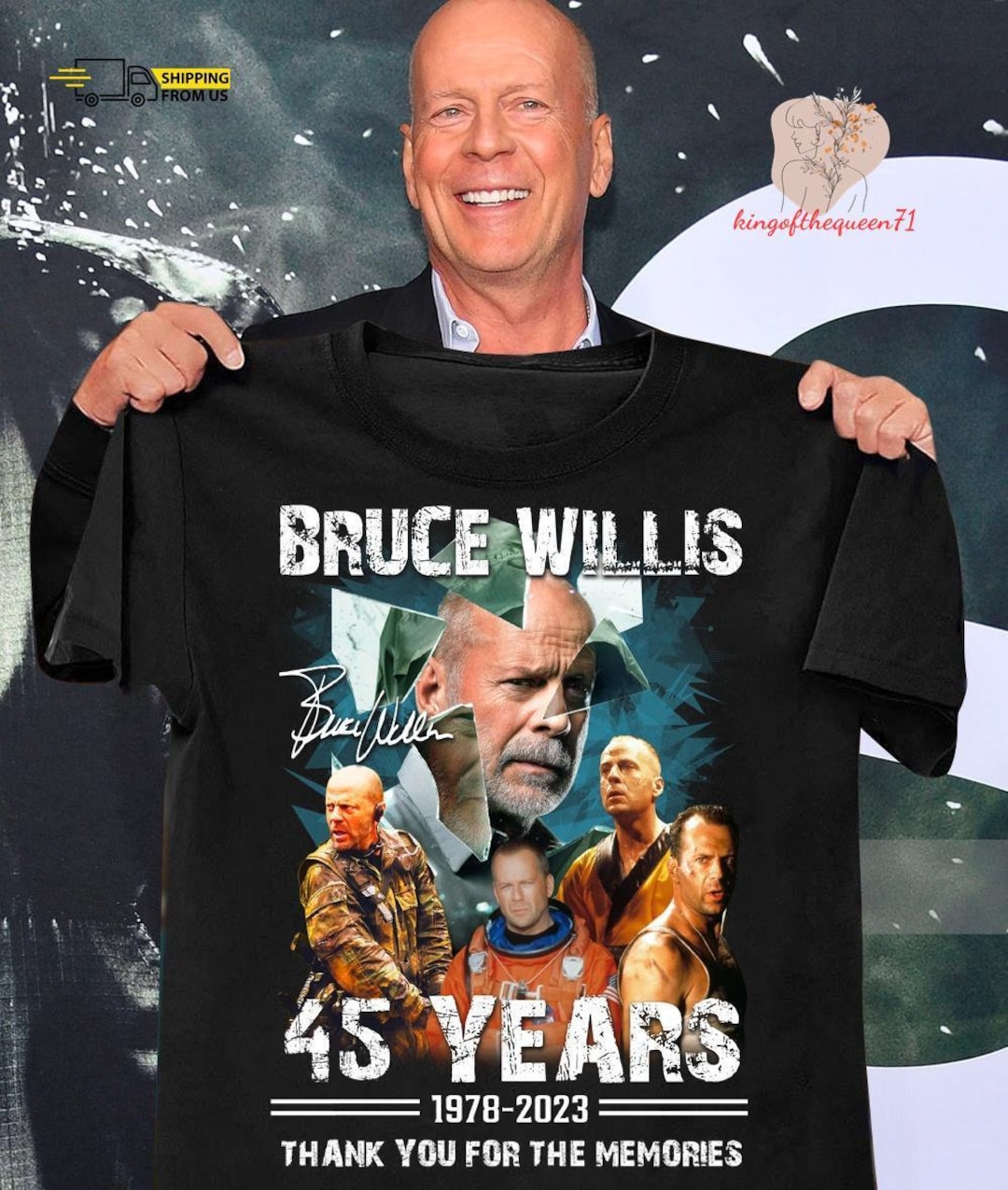 Bruce Willis T-shirt, Bruce Willis Tee, Bruce Willis Fan Shirt, 90's ...