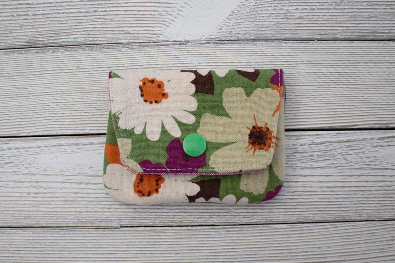 Small Snap Wallet, Coin Purse, Assorted Canvas, Checkerboard, Florals ...