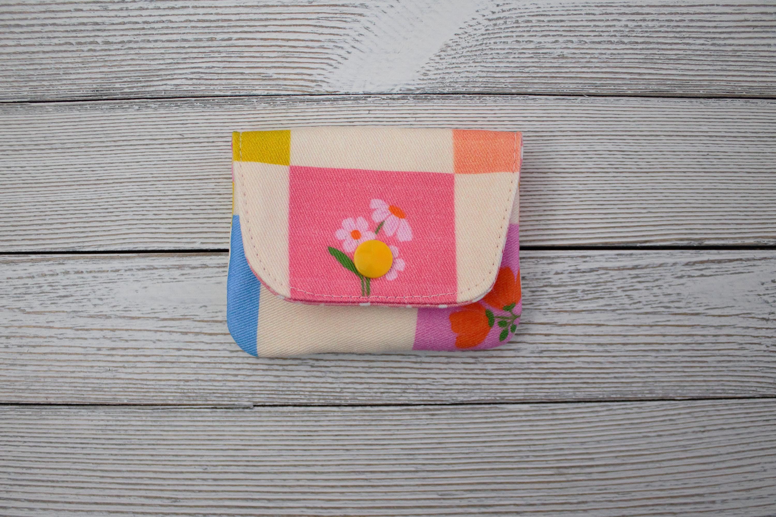 Small Snap Wallet, Coin Purse, Assorted Canvas, Checkerboard, Florals ...