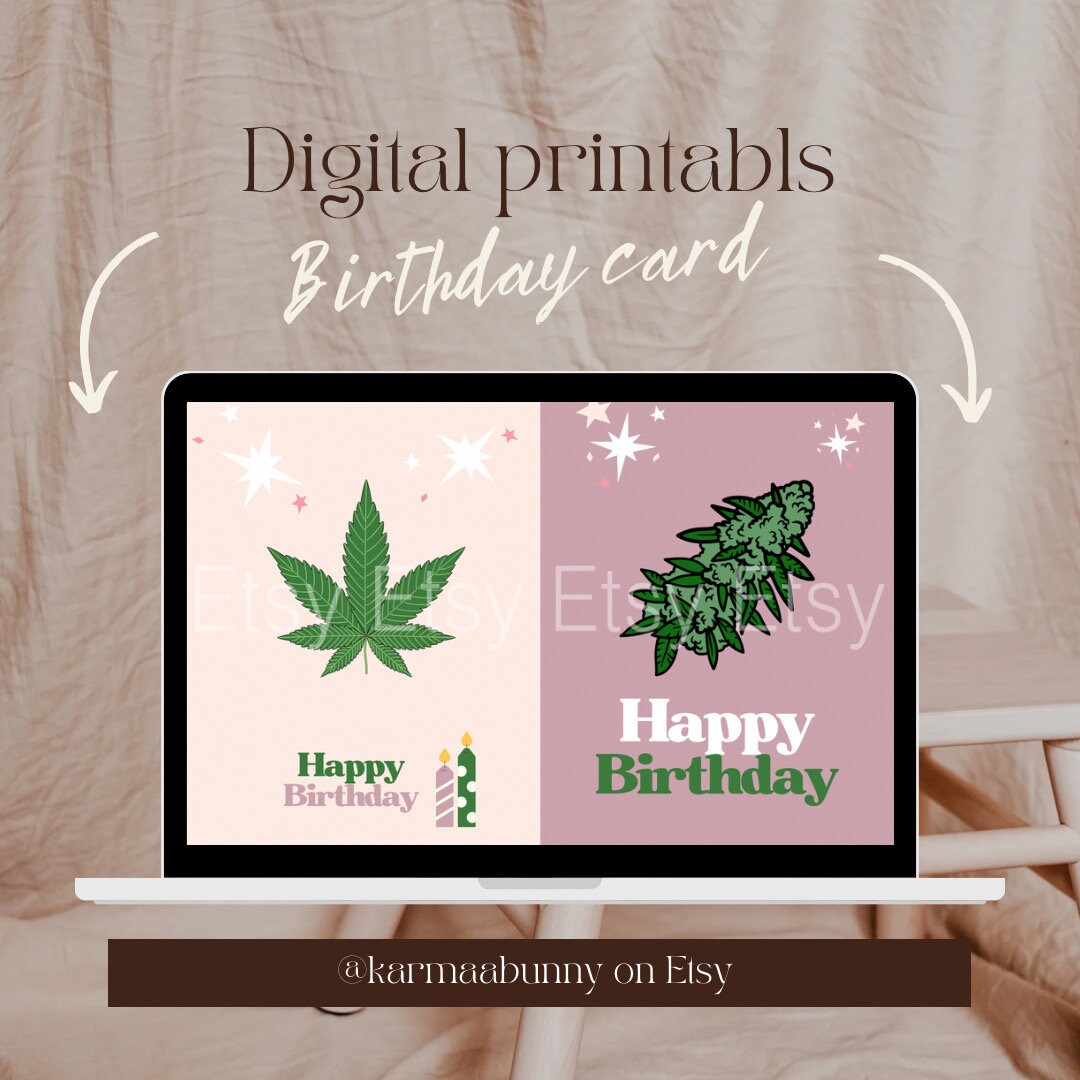 Weed Birthday Card Digital Printable - Etsy