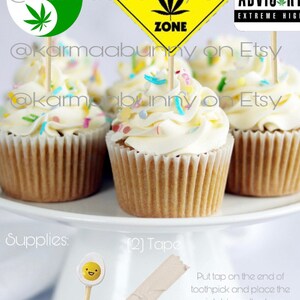 6 Weed Birthday Cake Toppers Digital Printable - Etsy