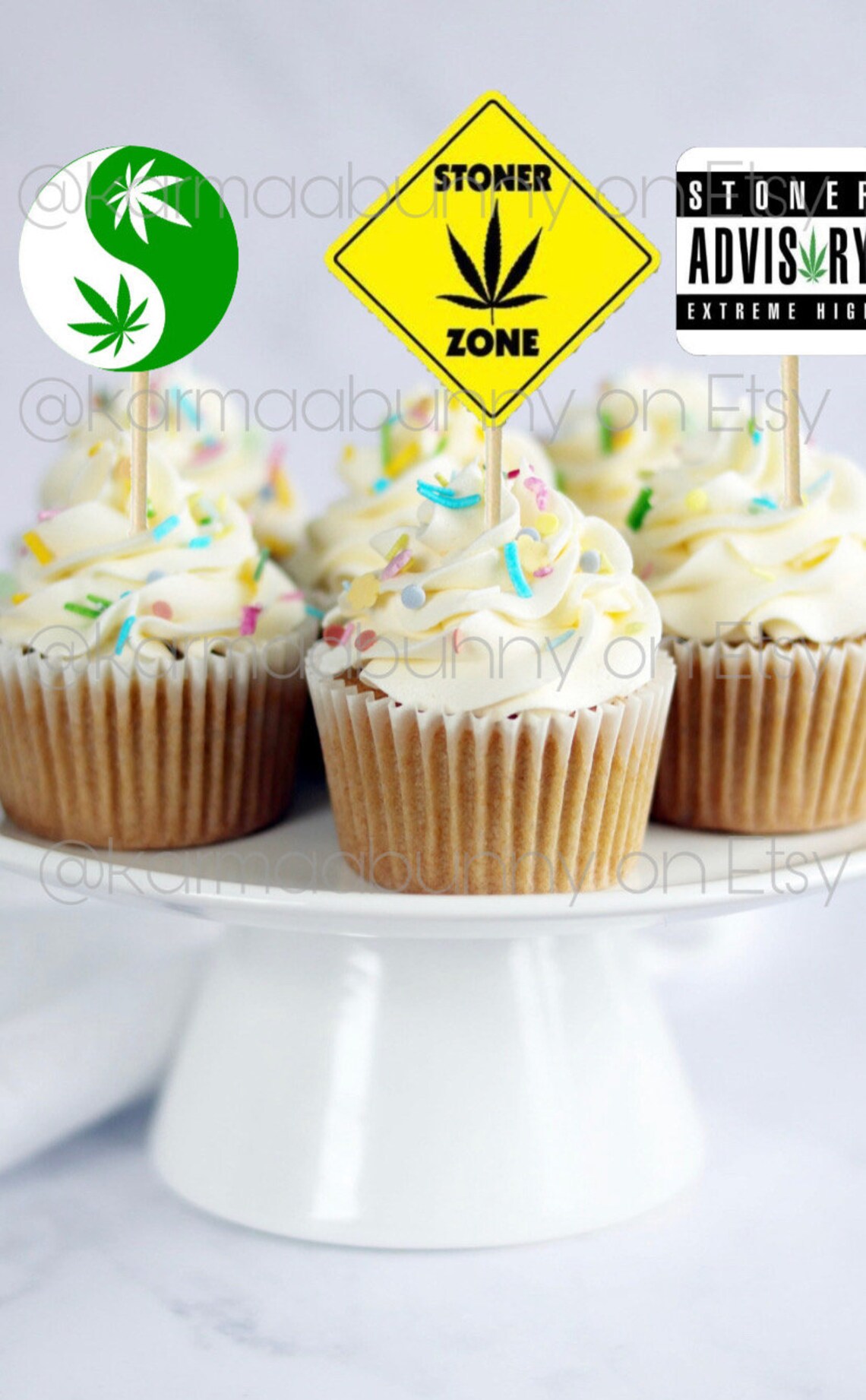 6 Weed Birthday Cake Toppers Digital Printable - Etsy