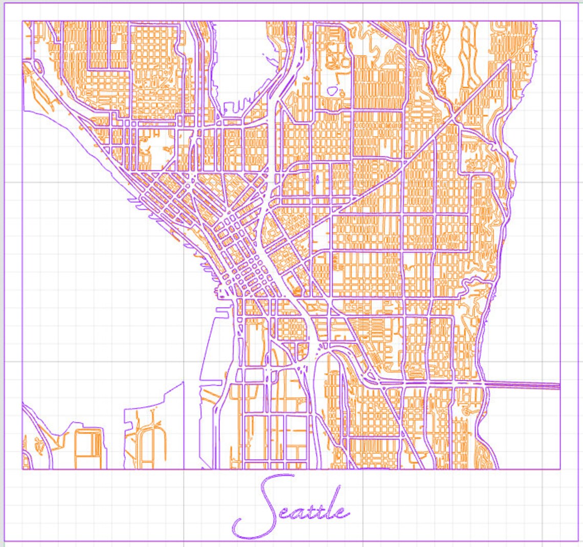 Layered City Maps - SVG File Any City on Request - Etsy