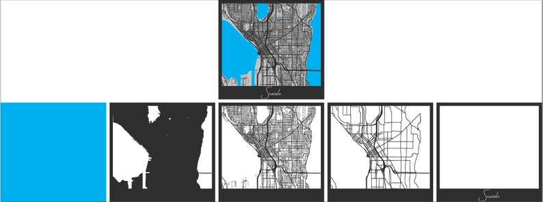 Layered City Maps - SVG File Any City on Request - Etsy