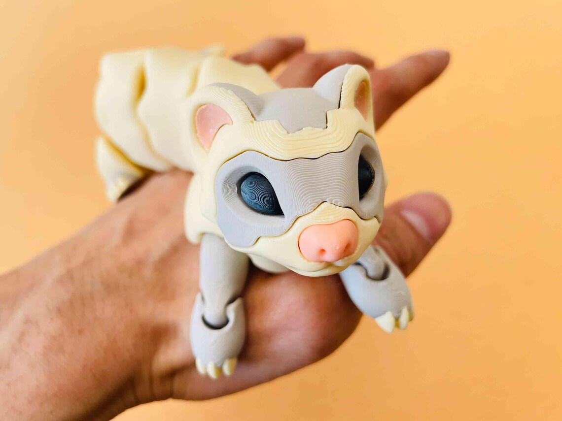 Little Ferret — Articulated Flexi Print-in-place STL/3MF Digital File ...