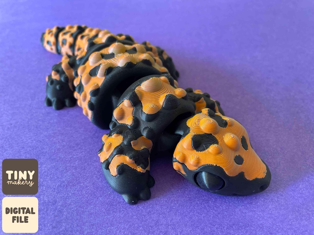 Little Gila Monster — Articulated Flexi Print-in-place STL/3MF Digital ...
