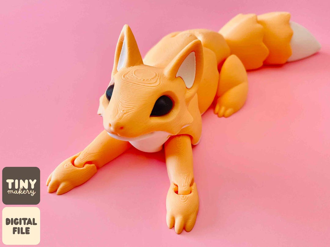 Little Fox — Articulated Flexi Print-in-place STL/3MF Digital File for ...