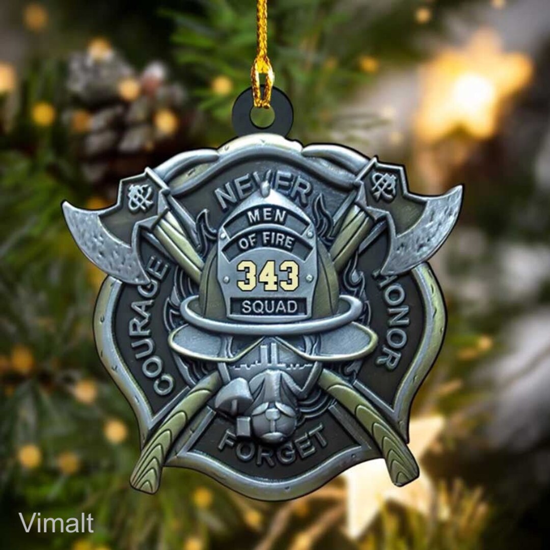 Customized Firefighter Axe Logo Ornament for Fireman - Etsy
