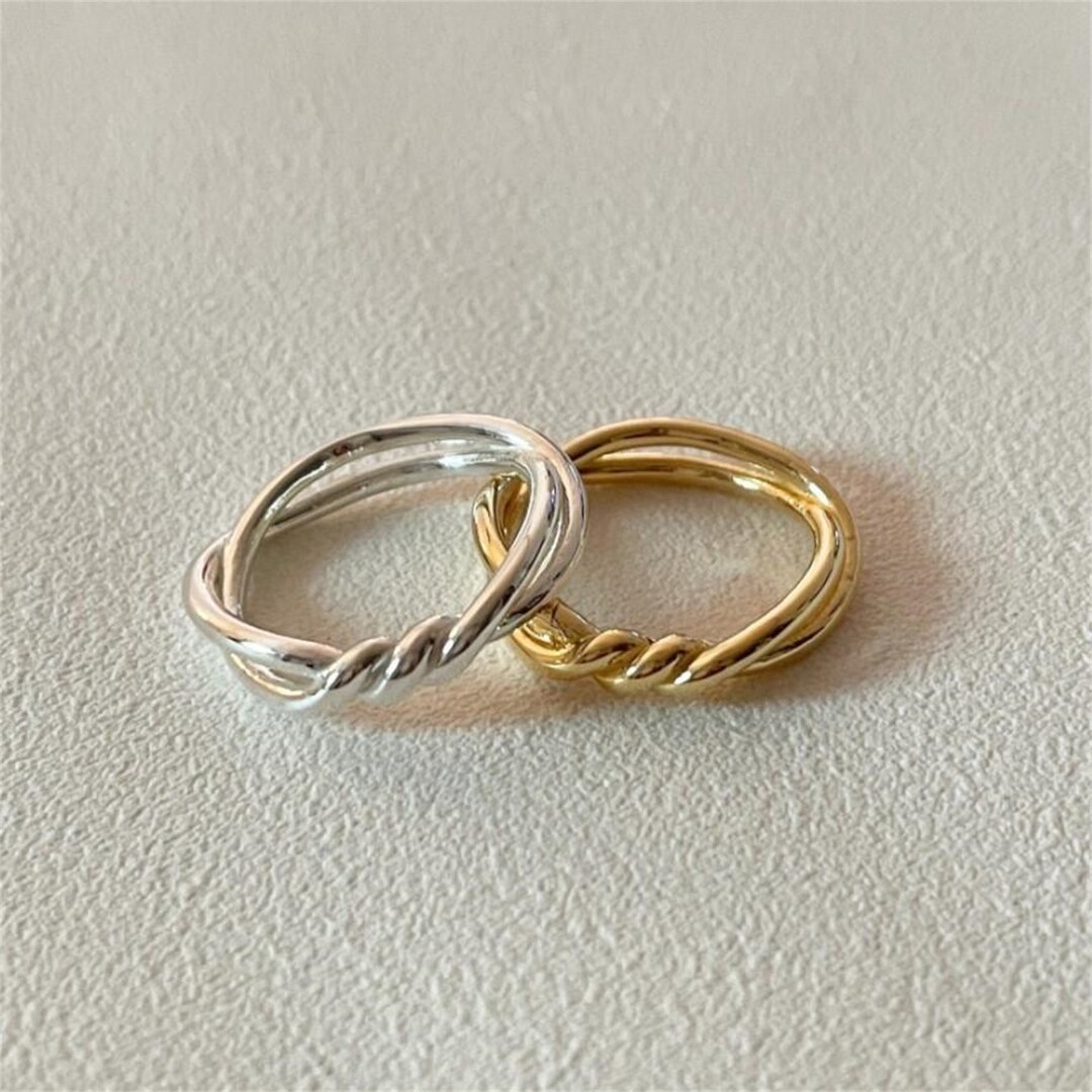 925 Sterling Silver Twist Ring,double Braided Ring,stacking Ring ...