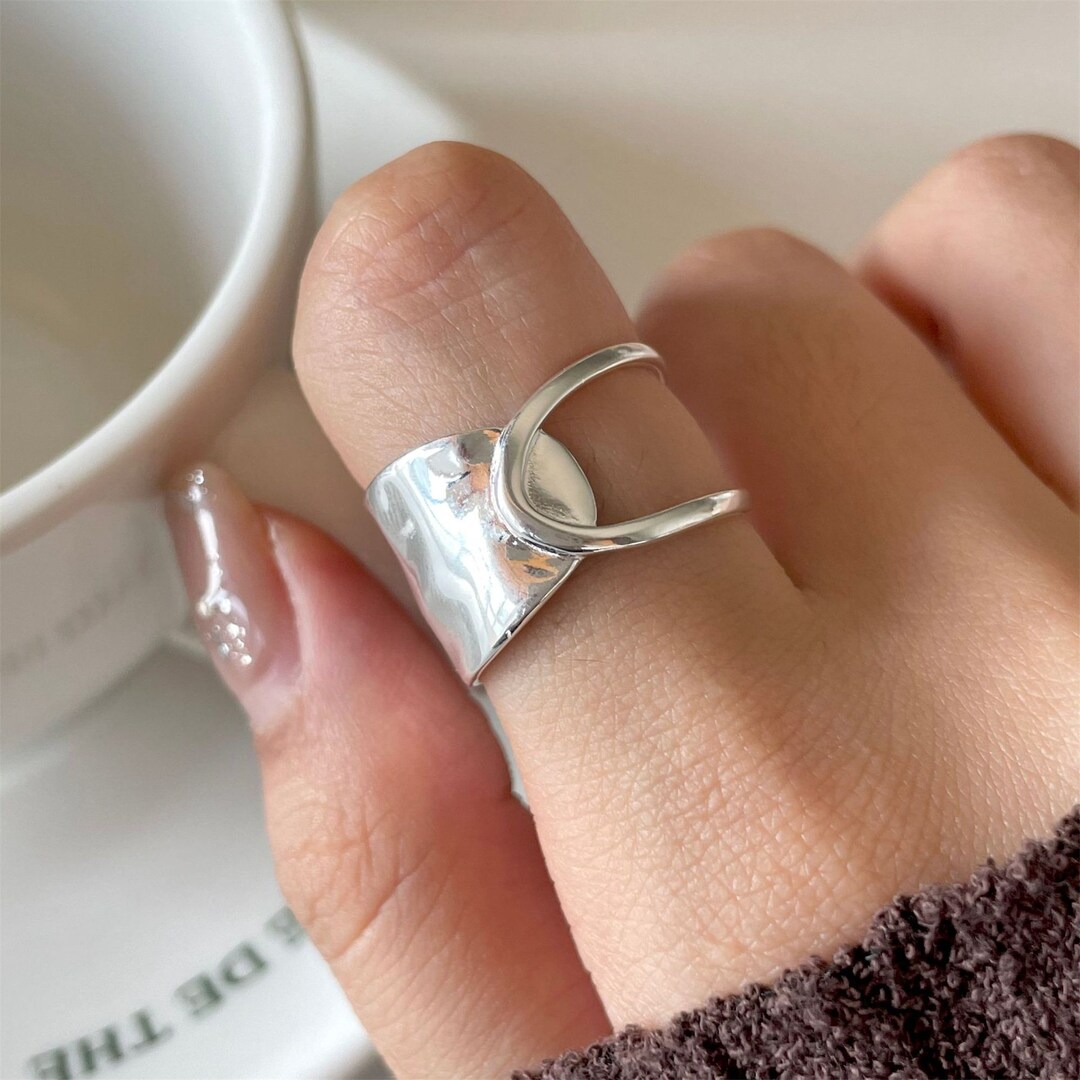 925 Sterling Silver Adjustable Chunky Irregular Ring,knot Ring,modern ...