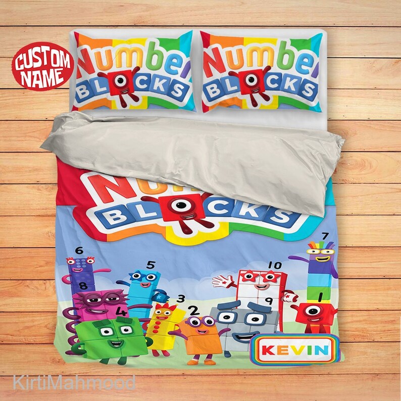 Numberblocks Custom Name Bedding Set Number Blocks Bedding - Etsy