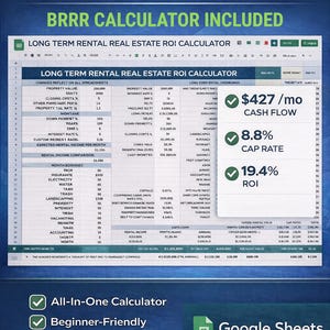 ALL-IN-ONE Rental Roi Calculator Spreadsheet | Buy & Hold, Brrr Method ...