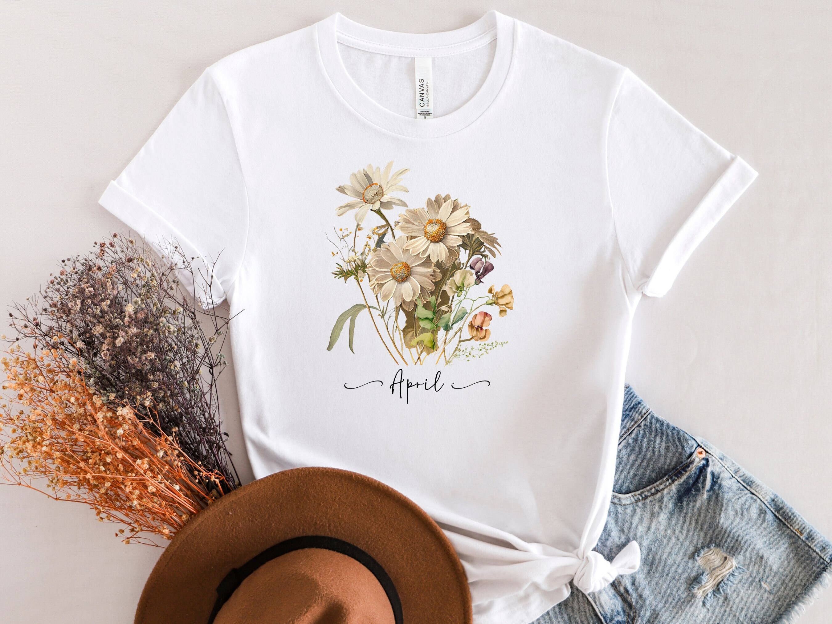 Original April Birth Flower Watercolor Painting Daisy and - Etsy