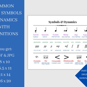 Music Dynamics and Symbols, Music Poster, Music Theory, Learn Piano ...