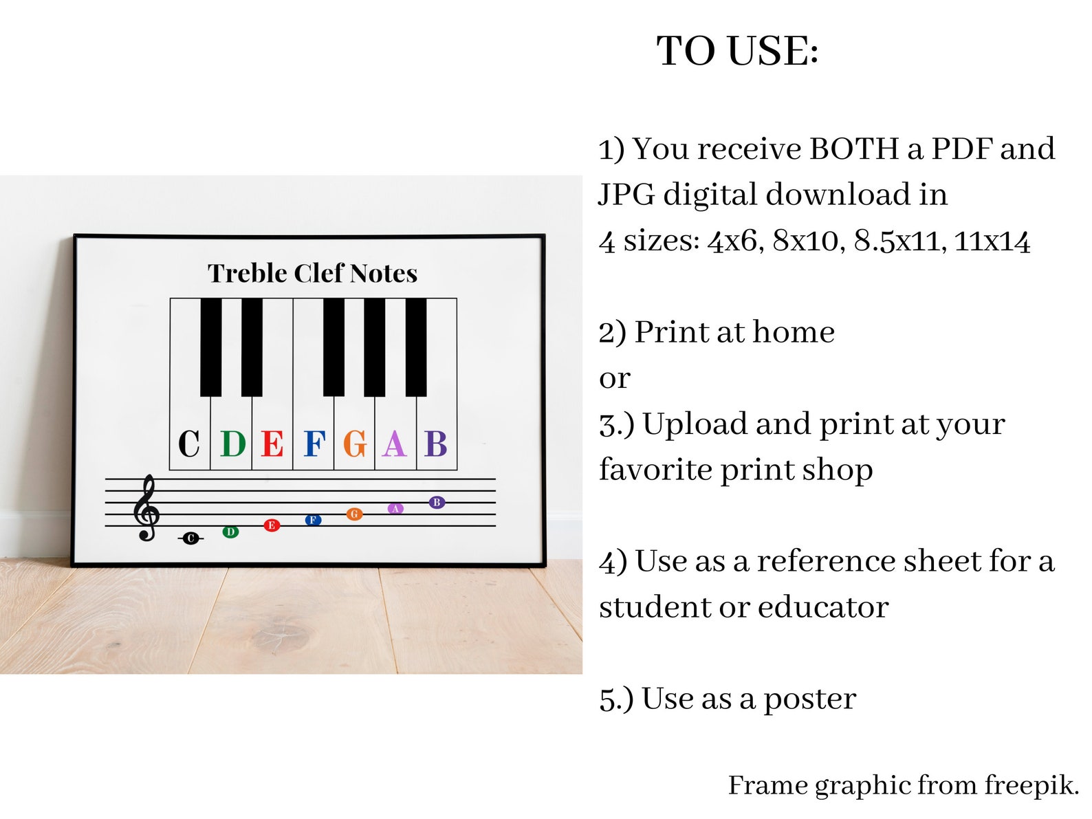 Music Note Cheat Sheet, Treble Clef, Lines and Spaces, Notes on the ...