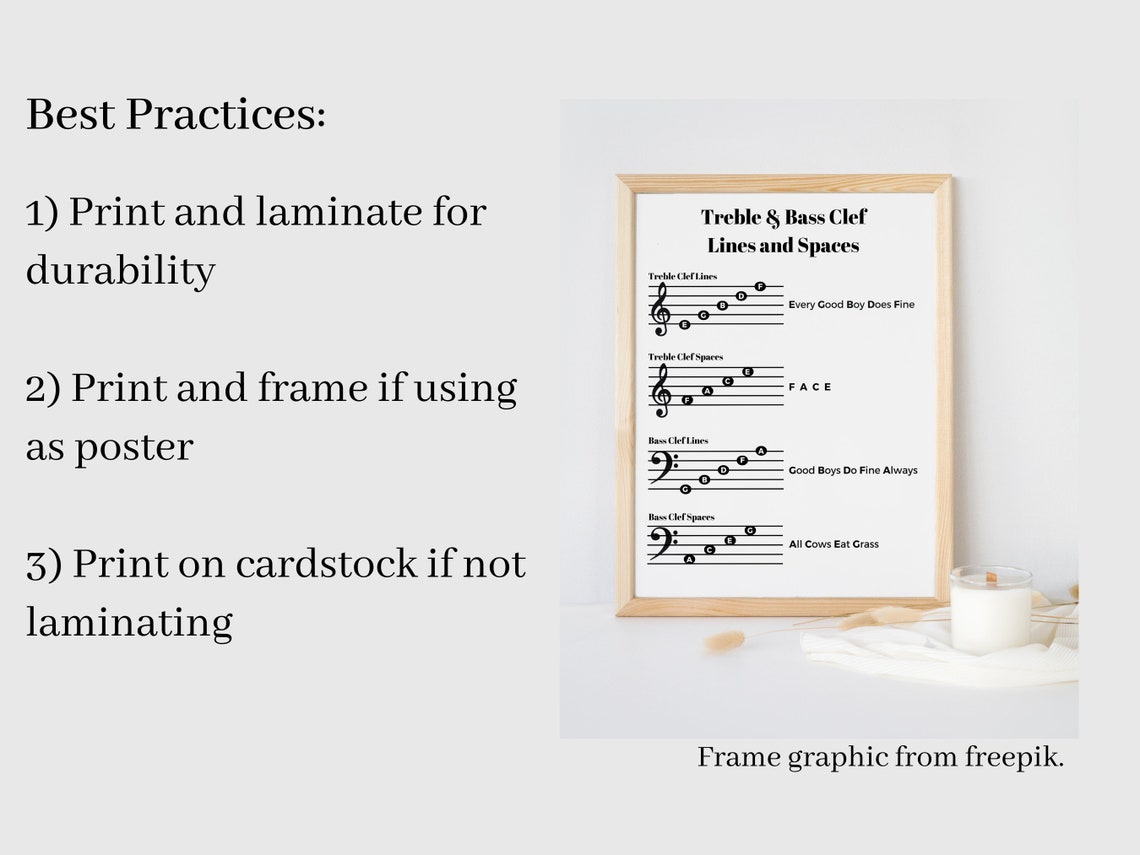 Music Note Cheat Sheet, Treble Clef, Bass Clef, Lines and Spaces, Learn ...