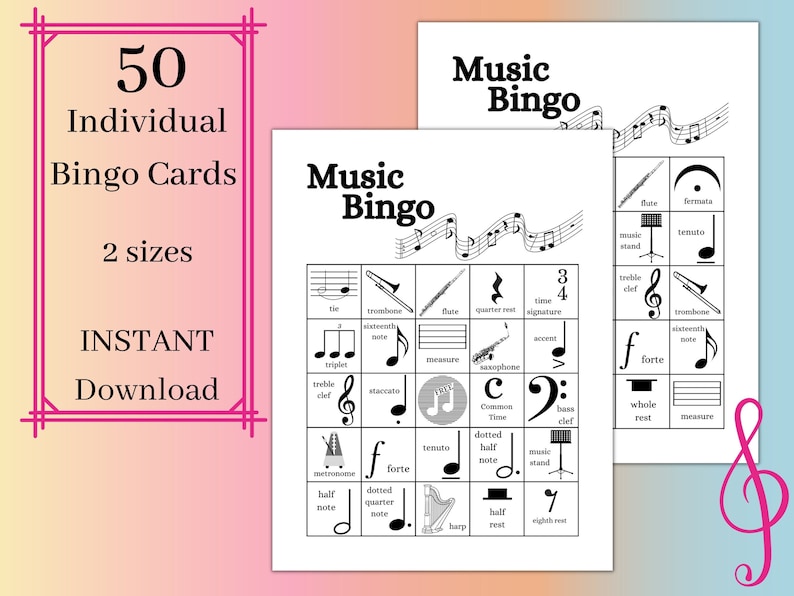 Music Symbols Bingo, Music Theory, Music Classroom, Music Bingo, Music ...