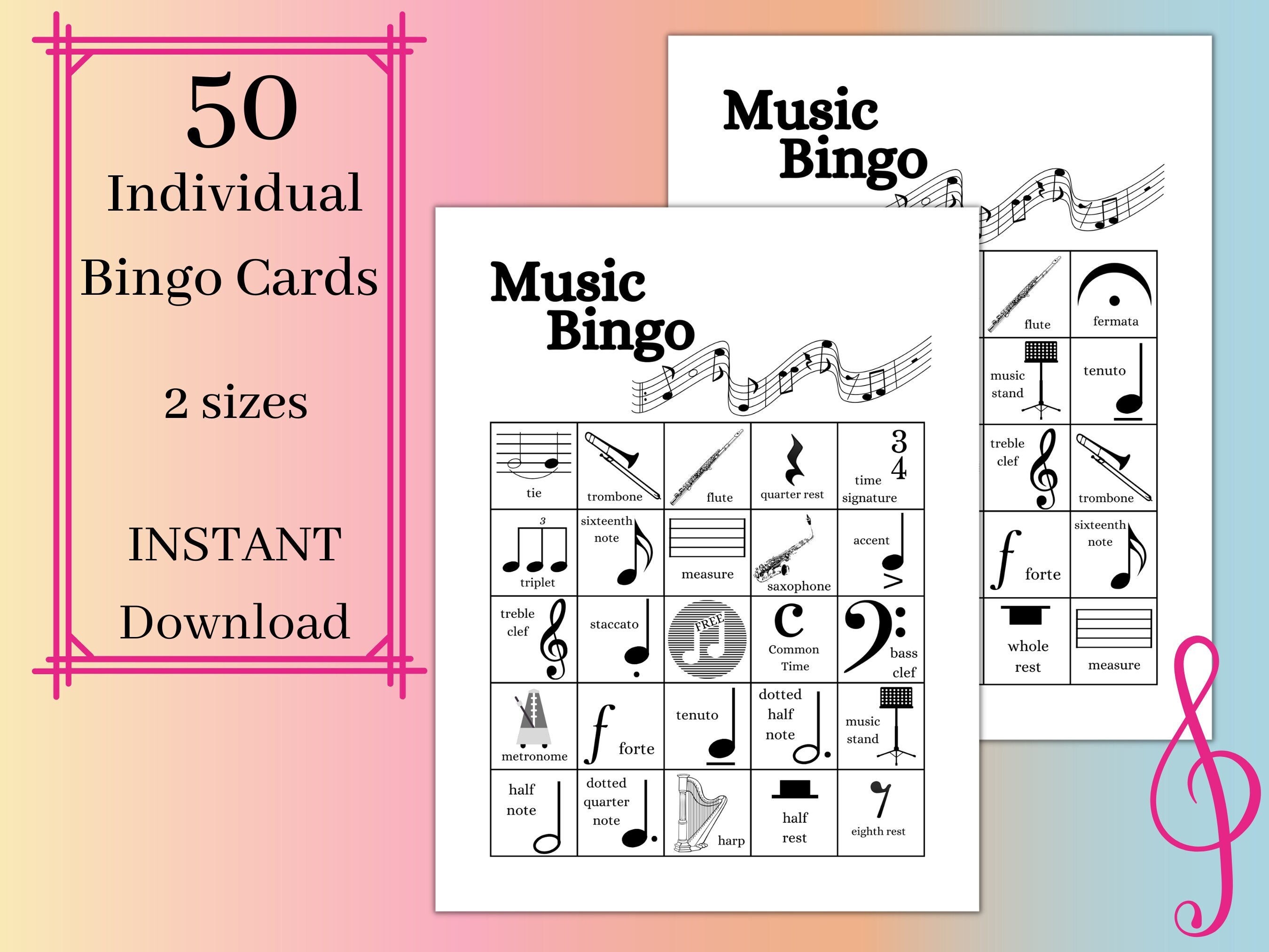 Music Symbols Bingo, Music Theory, Music Classroom, Music Bingo, Music ...