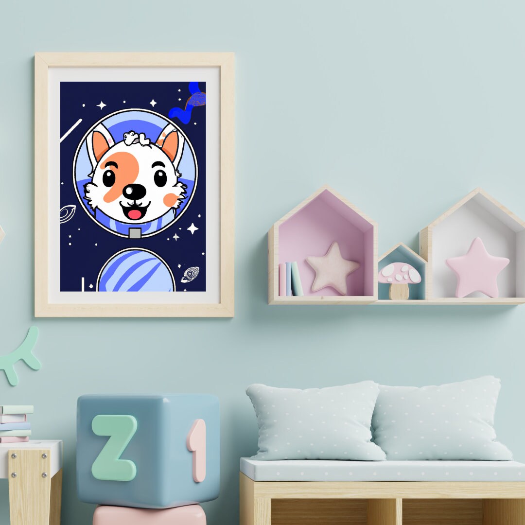 Cute Cartoon Dog Poster, Digital Download, Poster for Kids Room, Wall ...