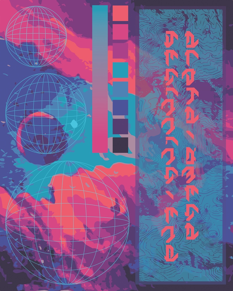 Cyberpunk Sci-fi Retro Futuristic Synth Wave Typographic - Etsy