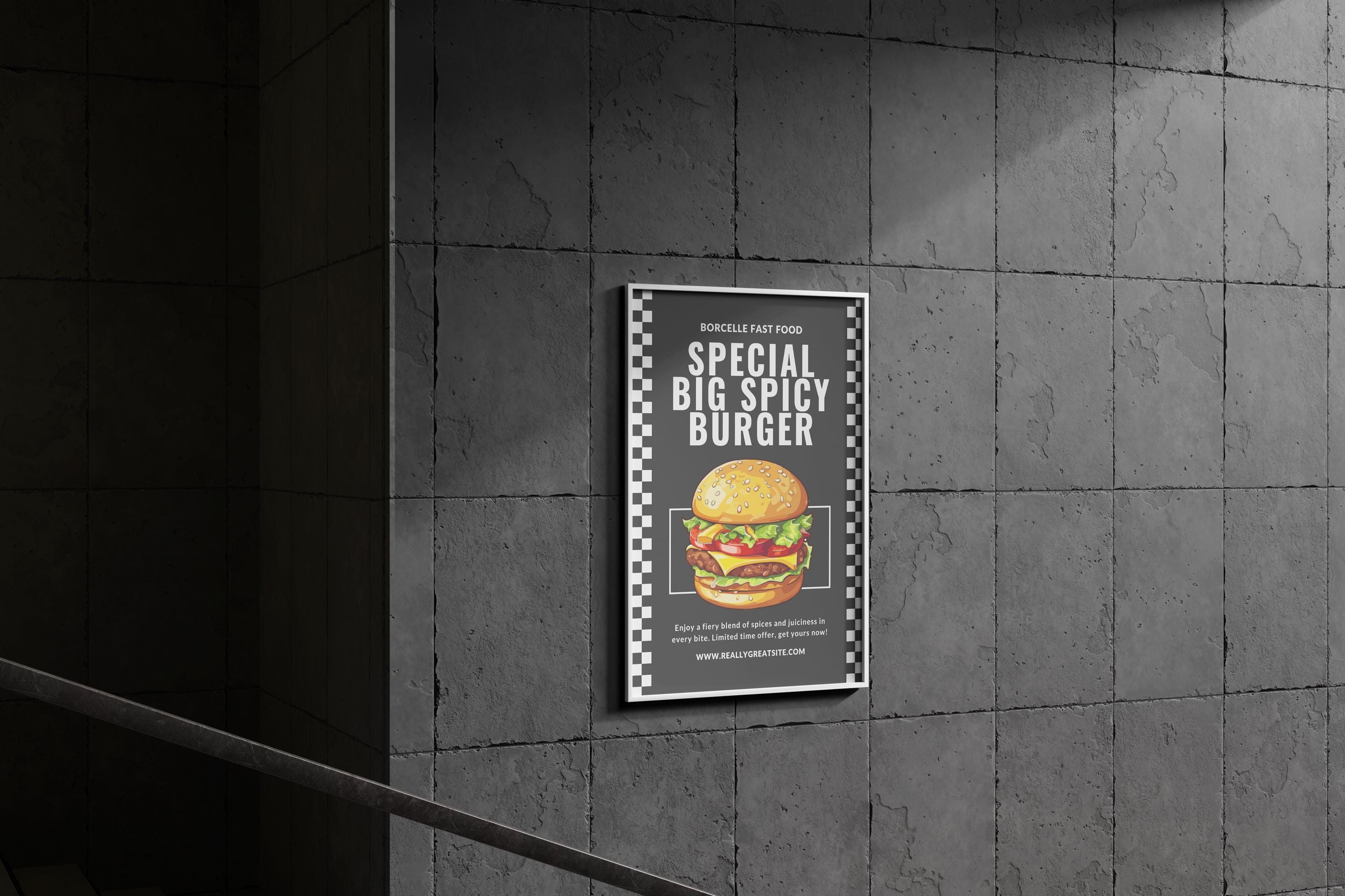 Special Big Spicy Burger Poster Fast Food Promotion Digital Download - Etsy