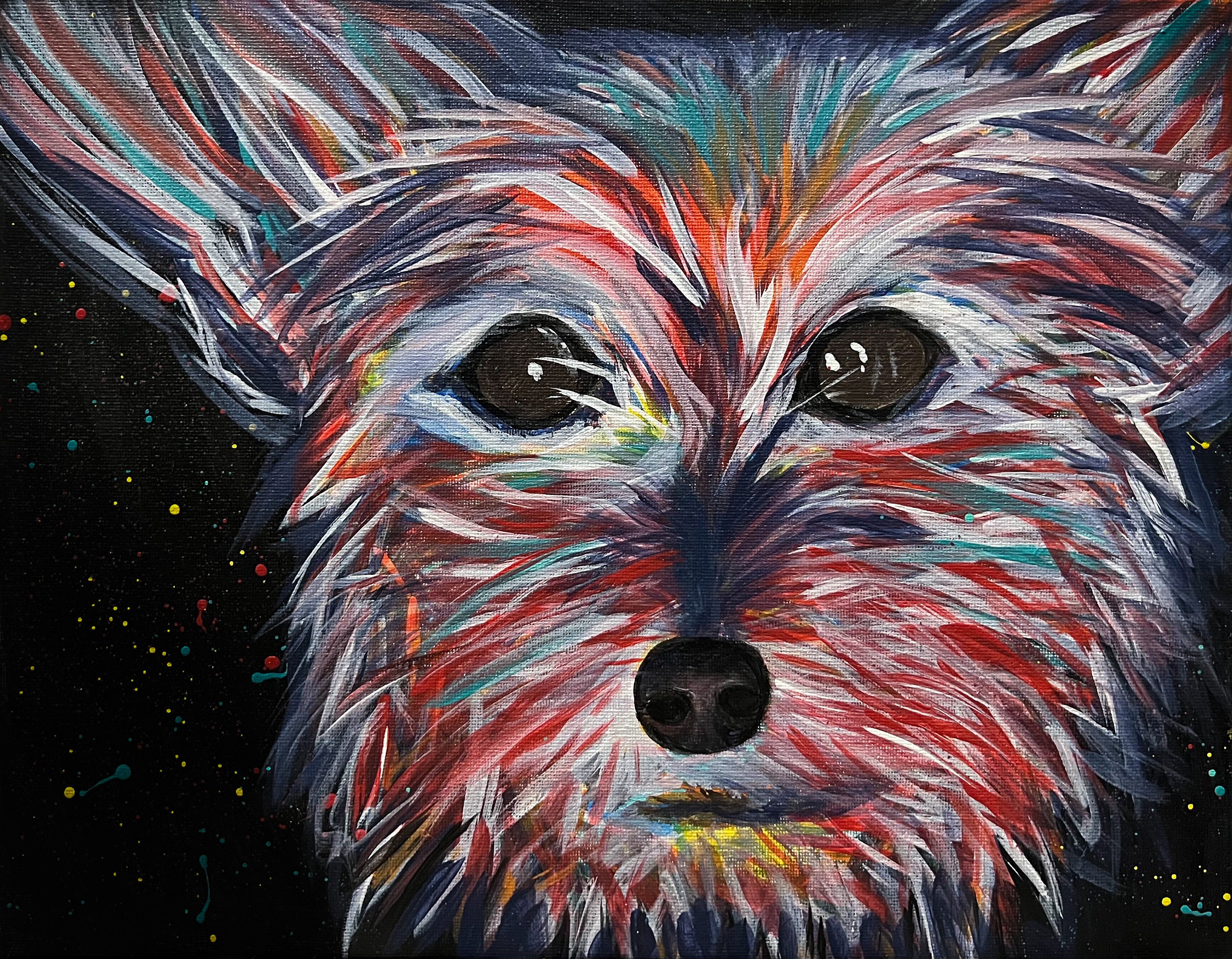 Custom Dog Painting, Acrylic Dog Painting, Abstract, Dog Portrait ...