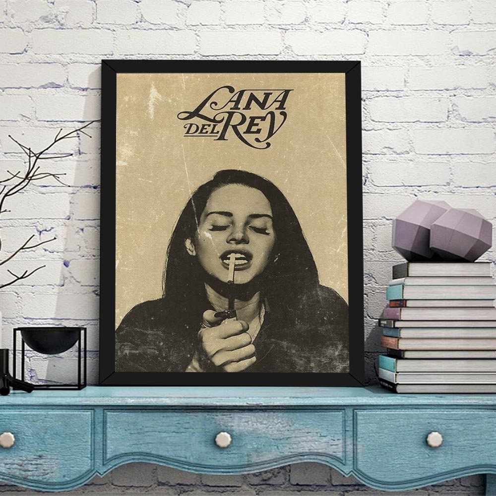 Lana Del Rey Singer Smoking Vintage, 90s Retro Music Singer Poster sold ...