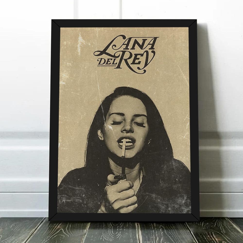 Lana Del Rey Singer Smoking Vintage, 90s Retro Music Singer Poster sold ...