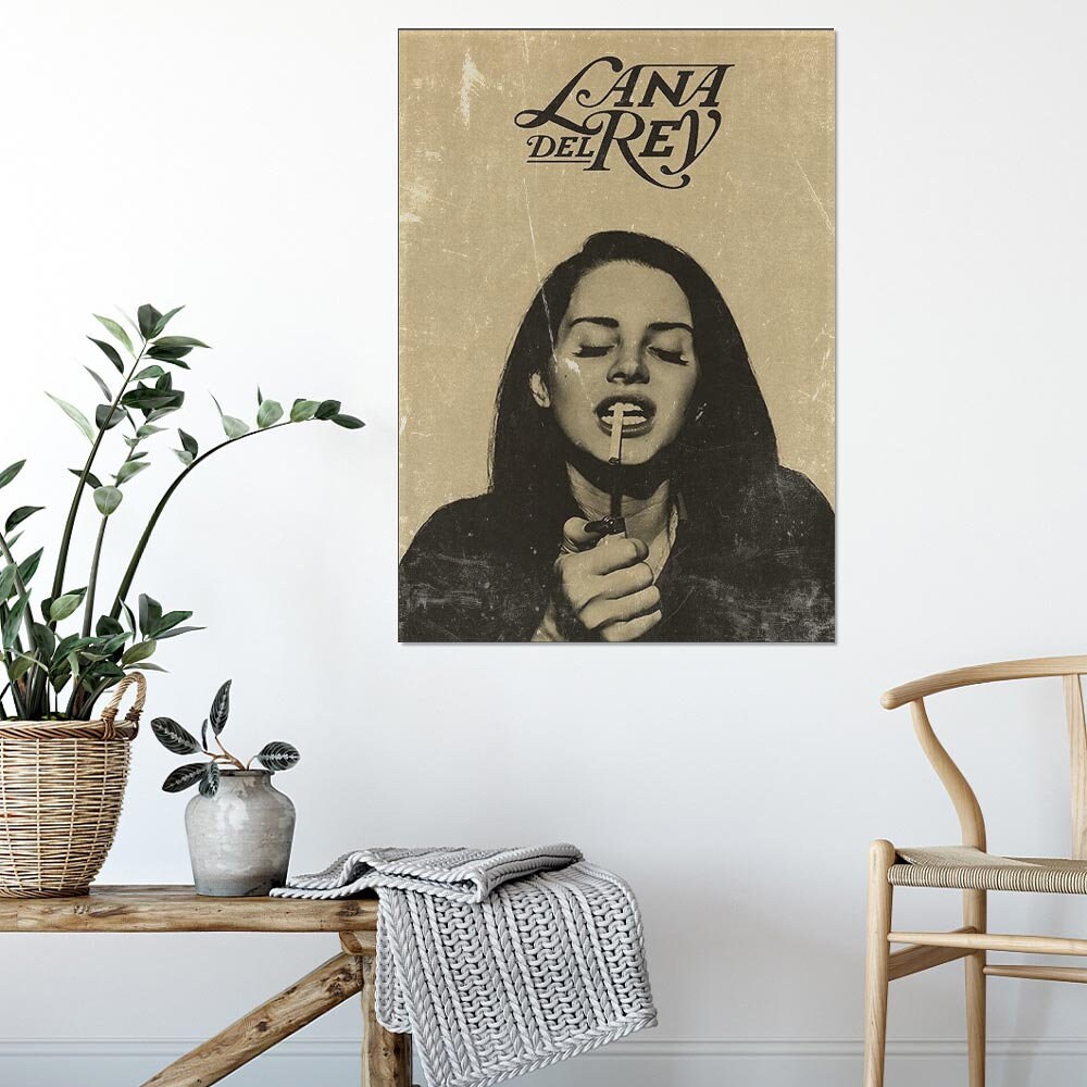 Lana Del Rey Singer Smoking Vintage, 90s Retro Music Singer Poster sold ...