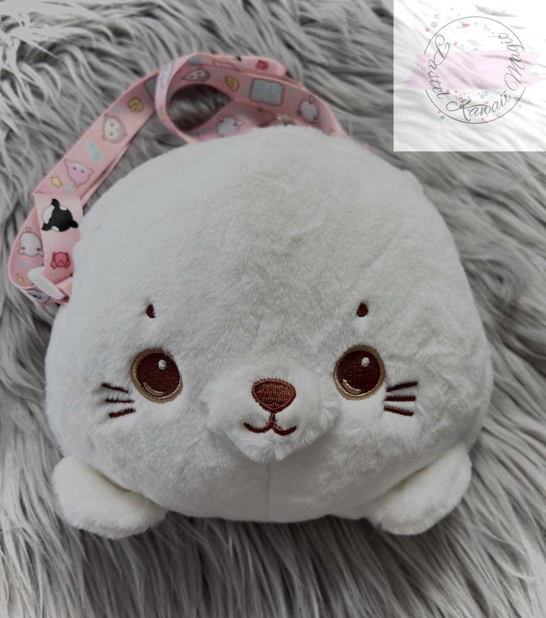 Kawaii Hello Kitty Chip the Seal Plush White Stuffie Bag - Etsy
