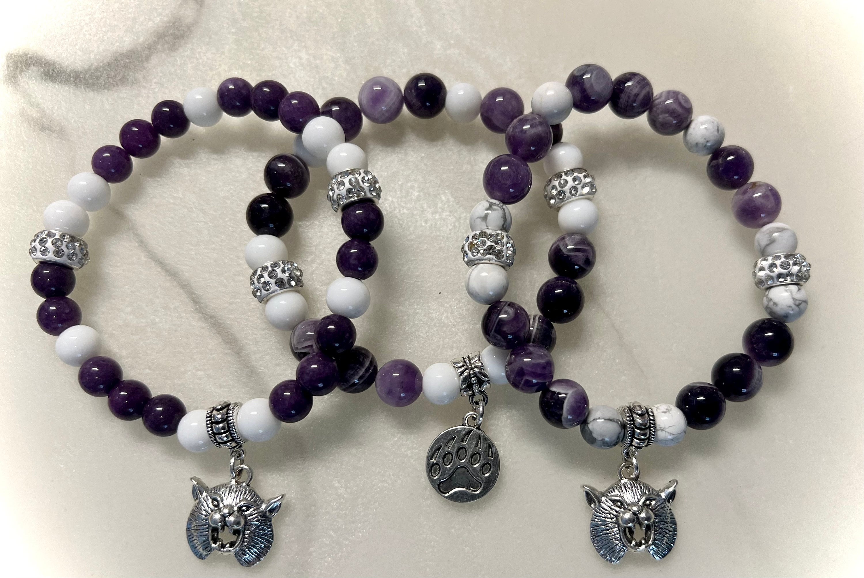 Crystal Bead Bling Charm Bracelets Custom School Colors College Pro Team Bracelets - Etsy