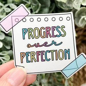 Progress Over Perfection Sticker, Motivational Sticker, Teacher Sticker ...