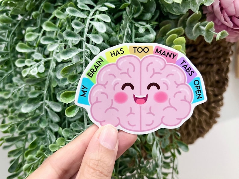 My Brain Has Too Many Tabs Open Vinyl Sticker Funny Stickers Laptop ...