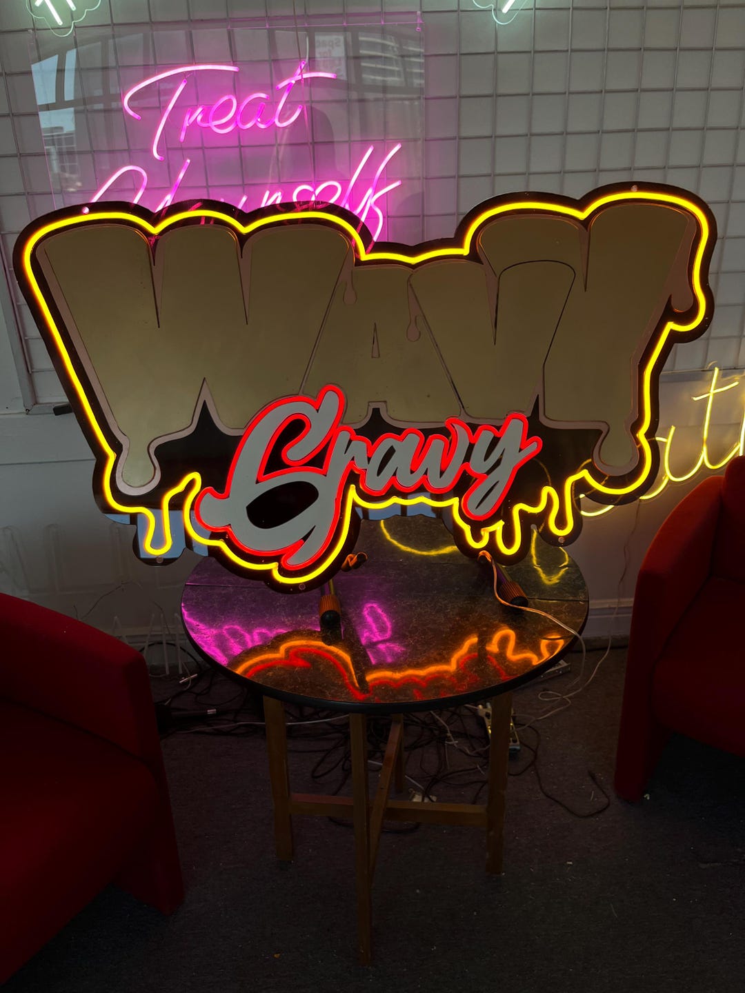 Neon Sign for Green Wall Neon Flower Art Custom Acrylic LED Neon Sign ...