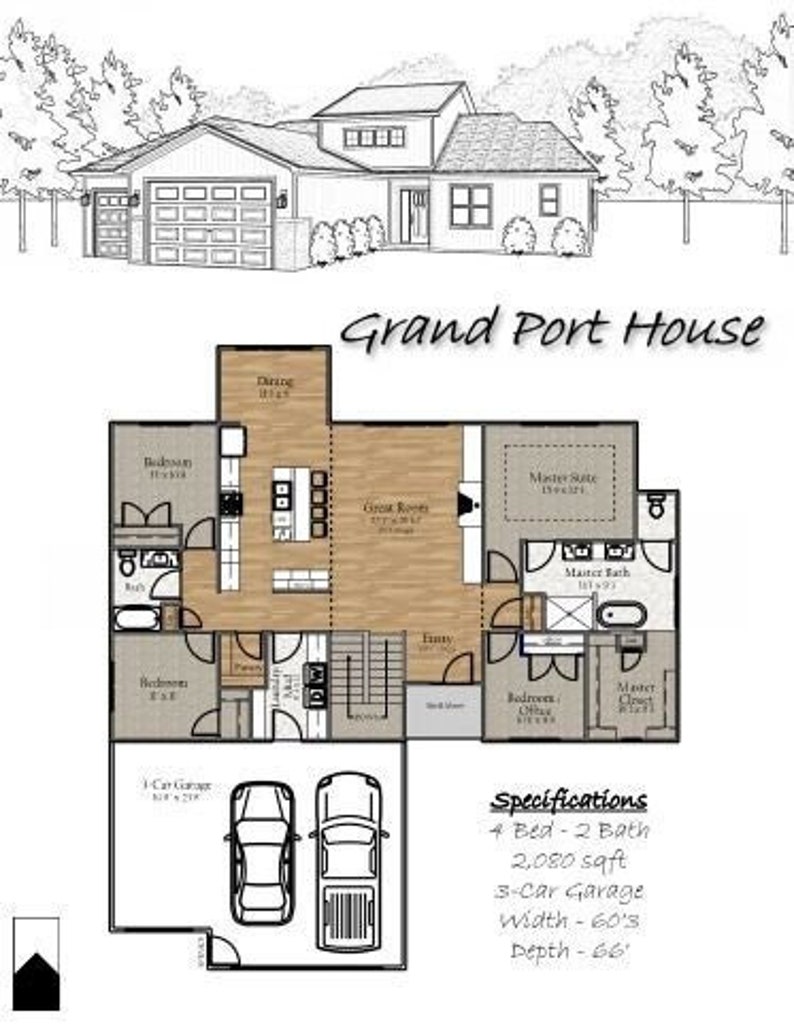 House Plan Grand Port House - Etsy