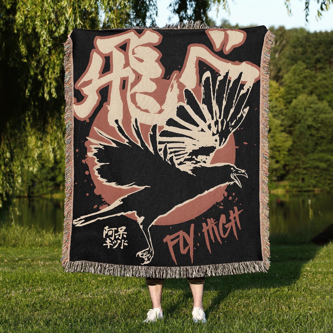 Fly High Anime Woven Blanket, Anime Tapestry, Shoyo Hinata, Haikyu ...