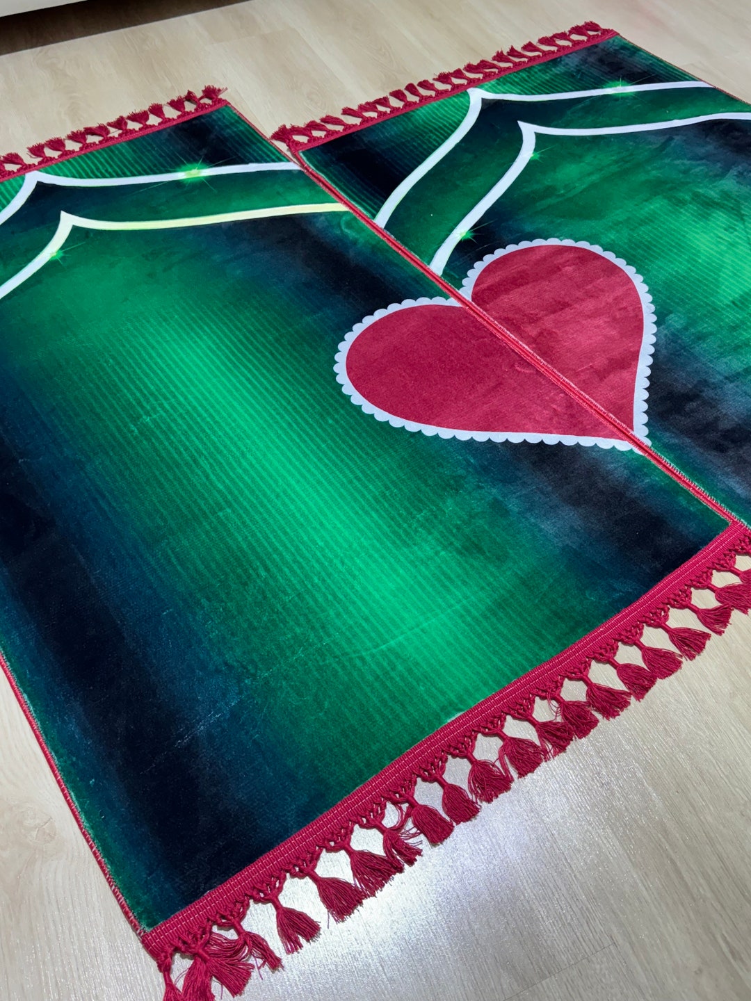 Couple Prayer Rug: Luxury Bamboo, Islamic Wedding Nikkah Gift - Etsy
