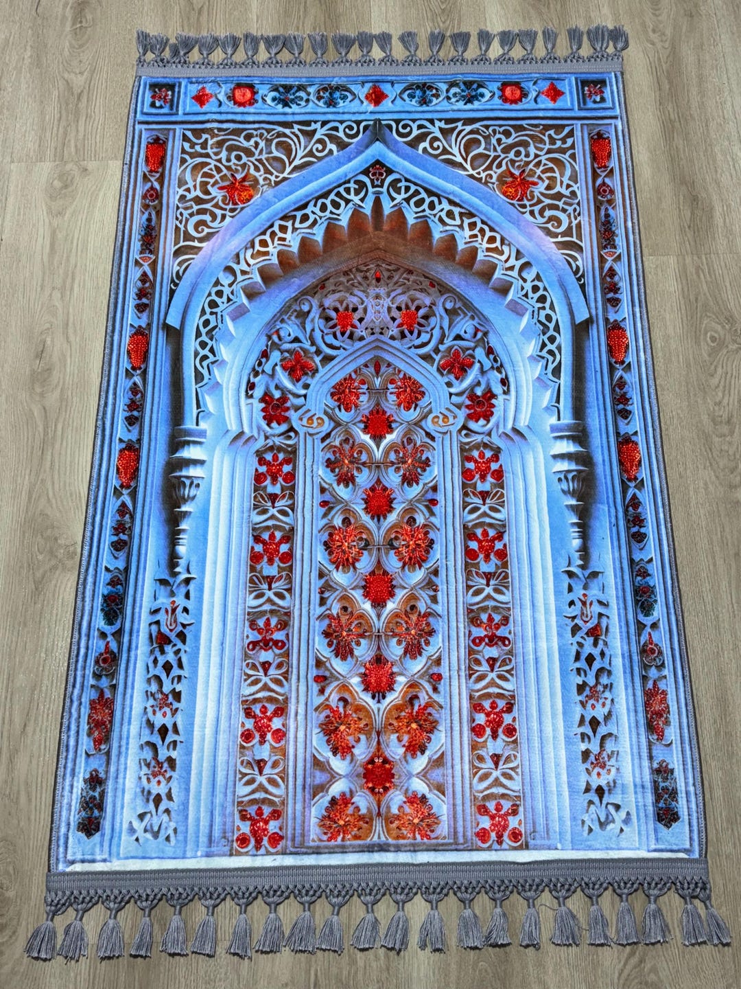 Prayer Rug| Blue Prayer Rug |islamic Gift |gift for Muslim |persian Rug ...