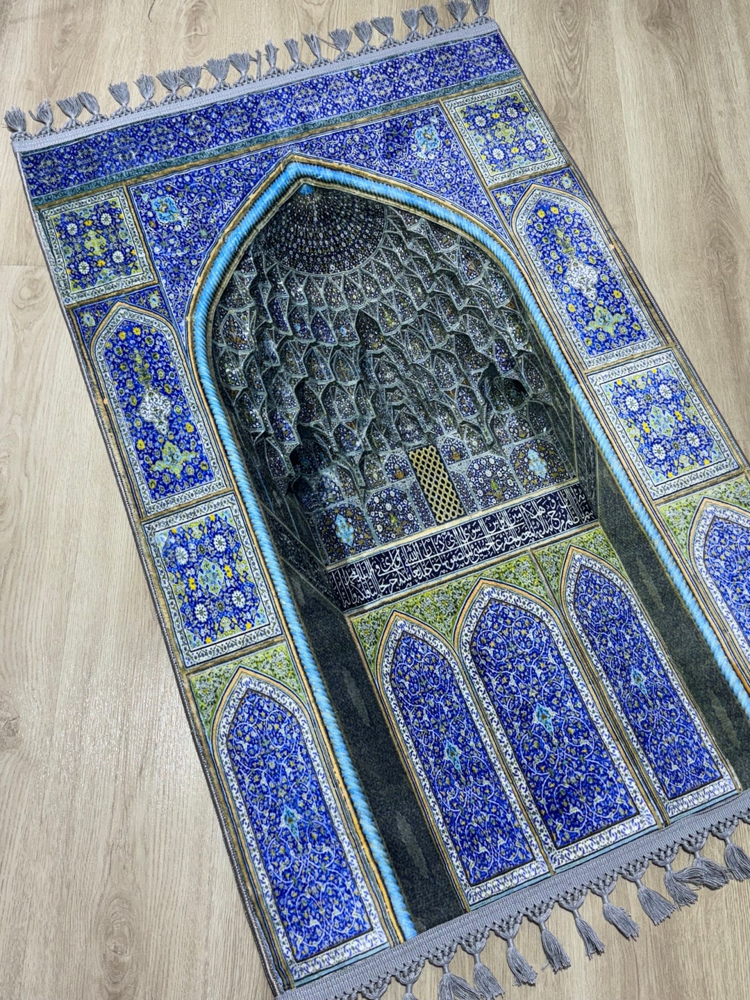 Prayer Rug | for Muslim Gift |mosque Mihrab |blue Color Prayer Mat ...