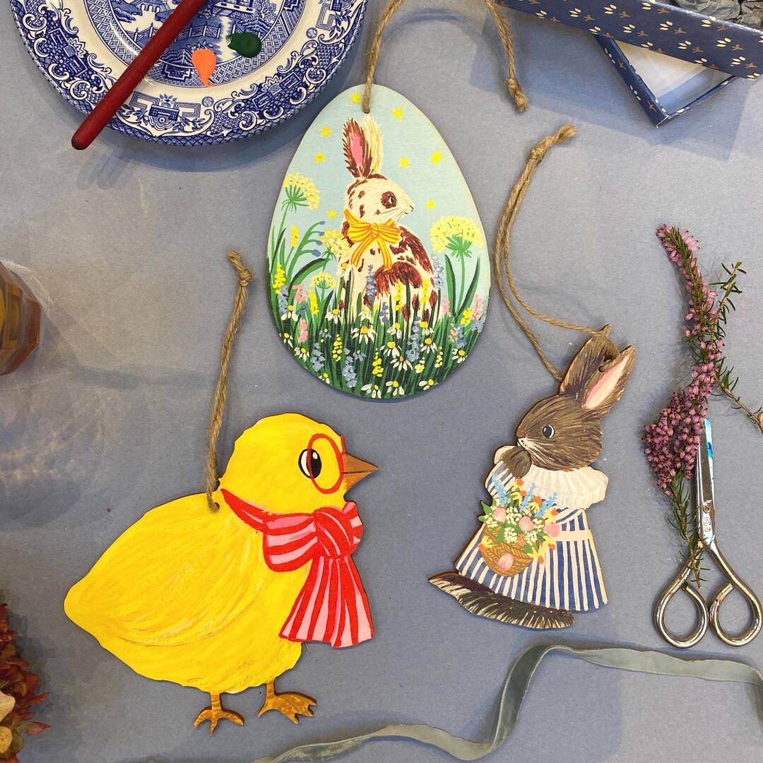 Easter Bunny Easter Egg Wall Decor Quirky Wooden Spring Easter Home ...