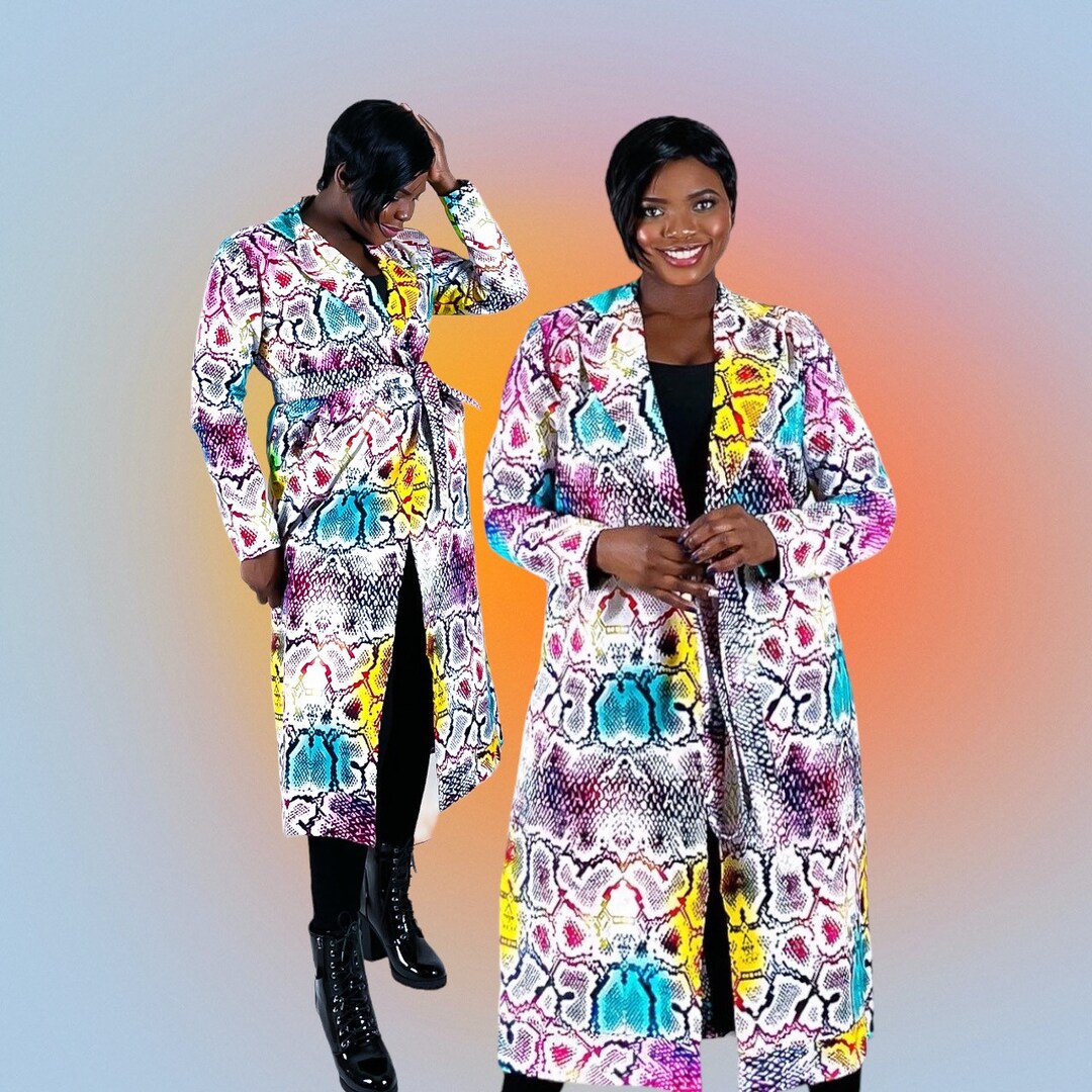 SOLAPE African Print Autumn Trench Coat - Etsy