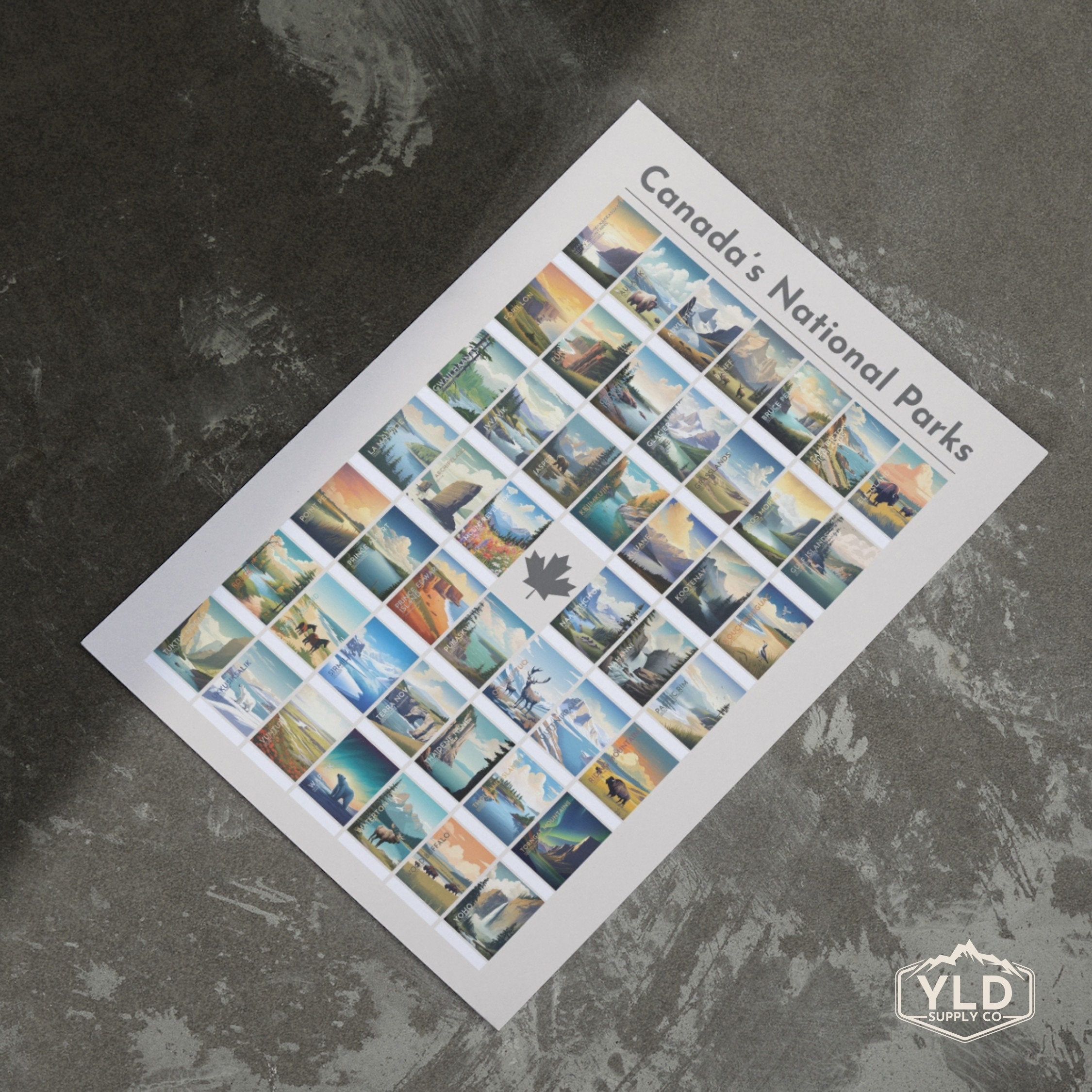 Canadian National Parks Checklist Poster, Canada National Parks Print ...